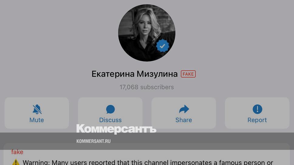 РКН потребовал от Telegram ограничить доступ к фейковому каналу Мизулиной – Коммерсантъ